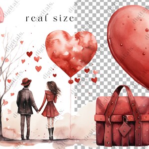 Happy Valentines Day Clipart Watercolor, Red and Pink Roses Clipart ...