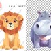 Watercolor Zoo Animals Clipart, Baby Animals Clip Art Illustration ...