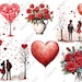 Happy Valentines Day Clipart Watercolor, Red and Pink Roses Clipart ...