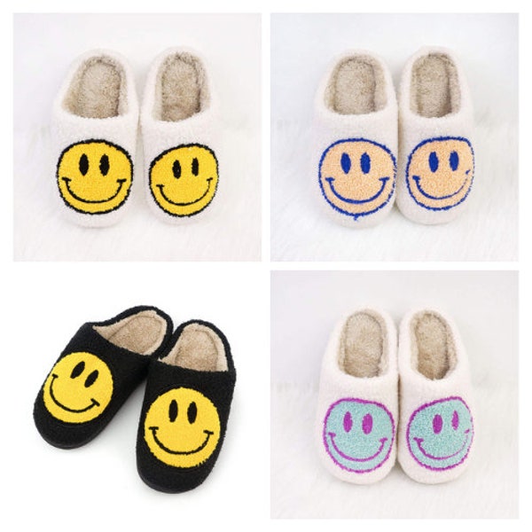 Smiley Face Slippers - Etsy