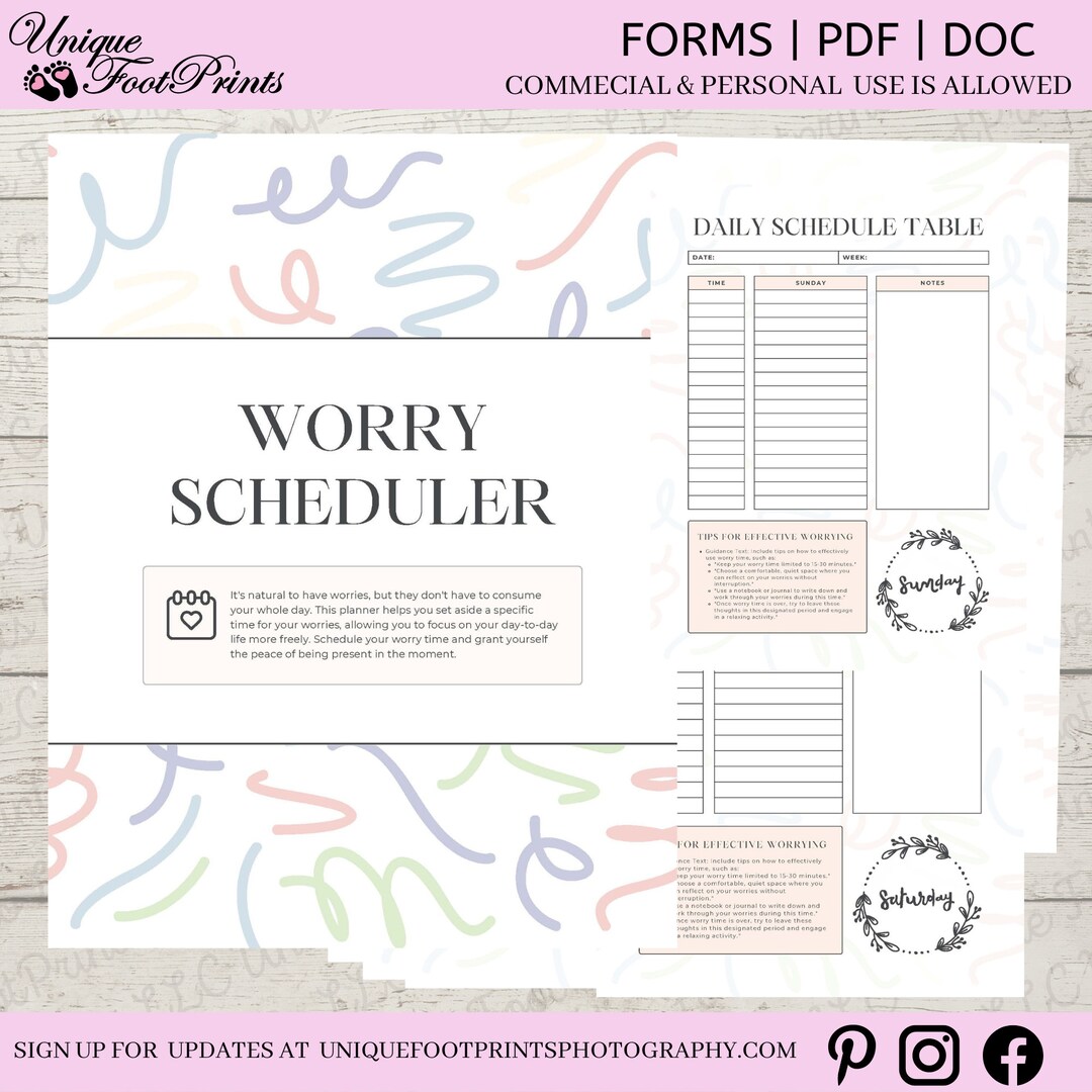 Worry Scheduler, Undated Goodnotes Planner, Monthly Digital Planner ...