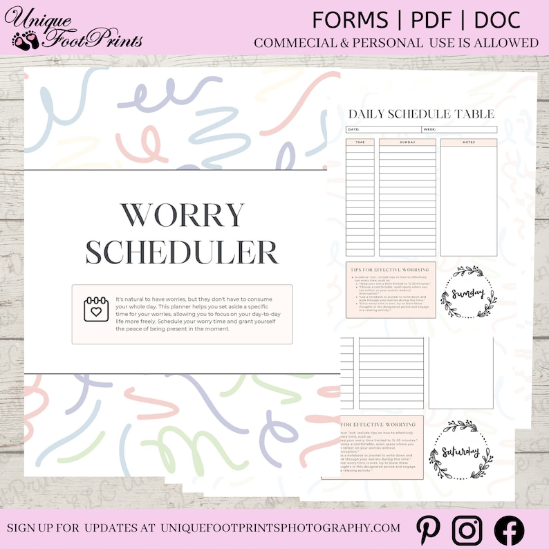 Worry Scheduler, Undated Goodnotes Planner, Monthly Digital Planner ...