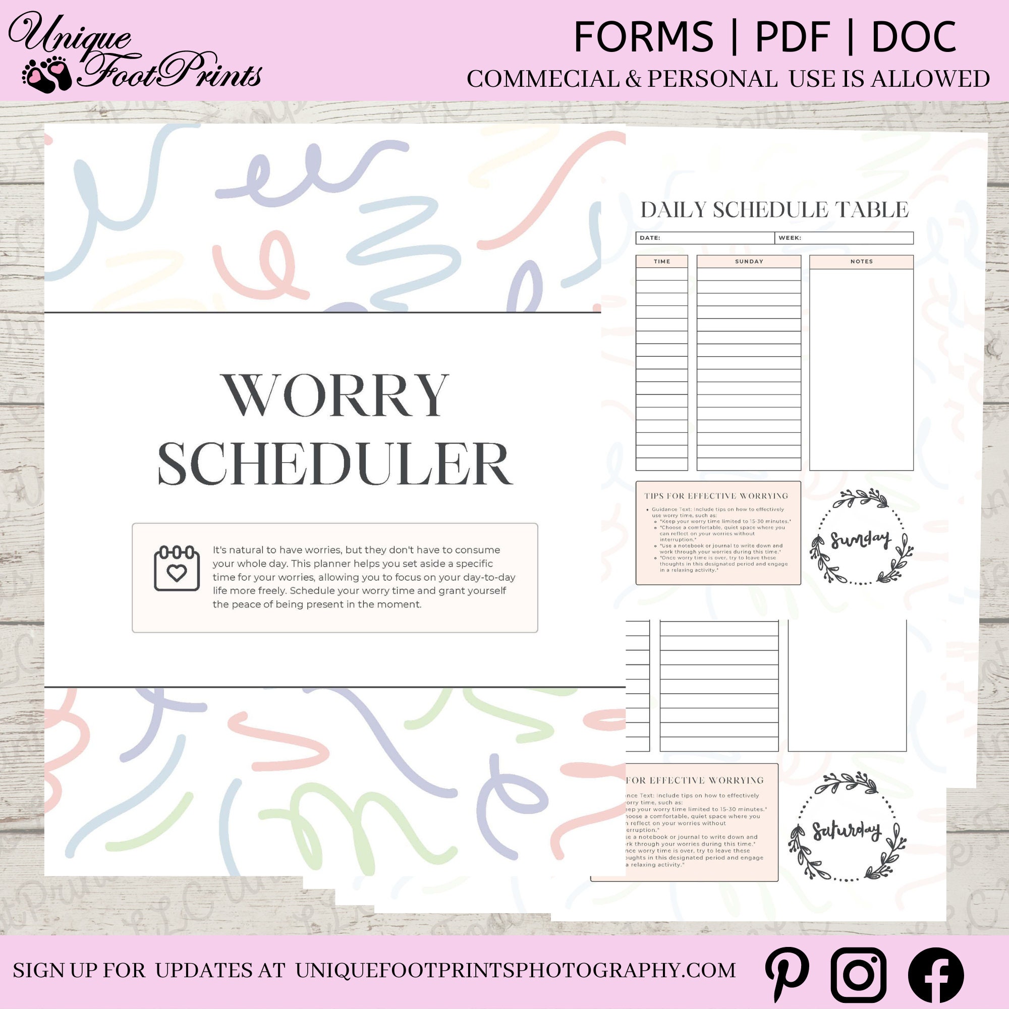 Worry Scheduler, Undated Goodnotes Planner, Monthly Digital Planner ...