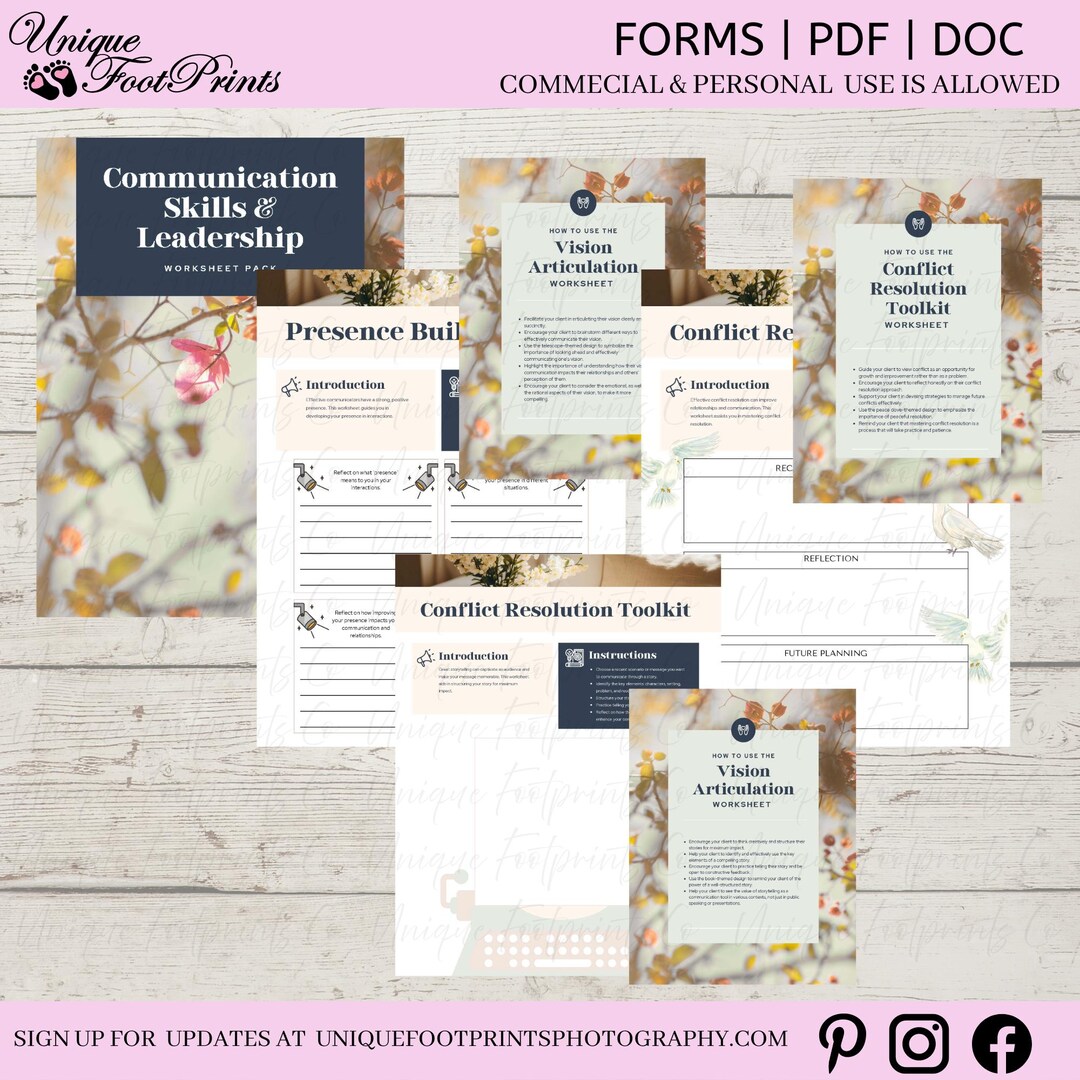 Communication Skills Worksheets, Life Coach Resources, Coaching Tools ...