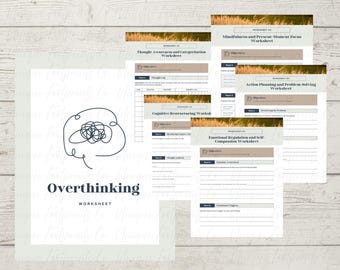 Overthinking Worksheets, Mental Health Worksheets, Self Help, Therapy ...
