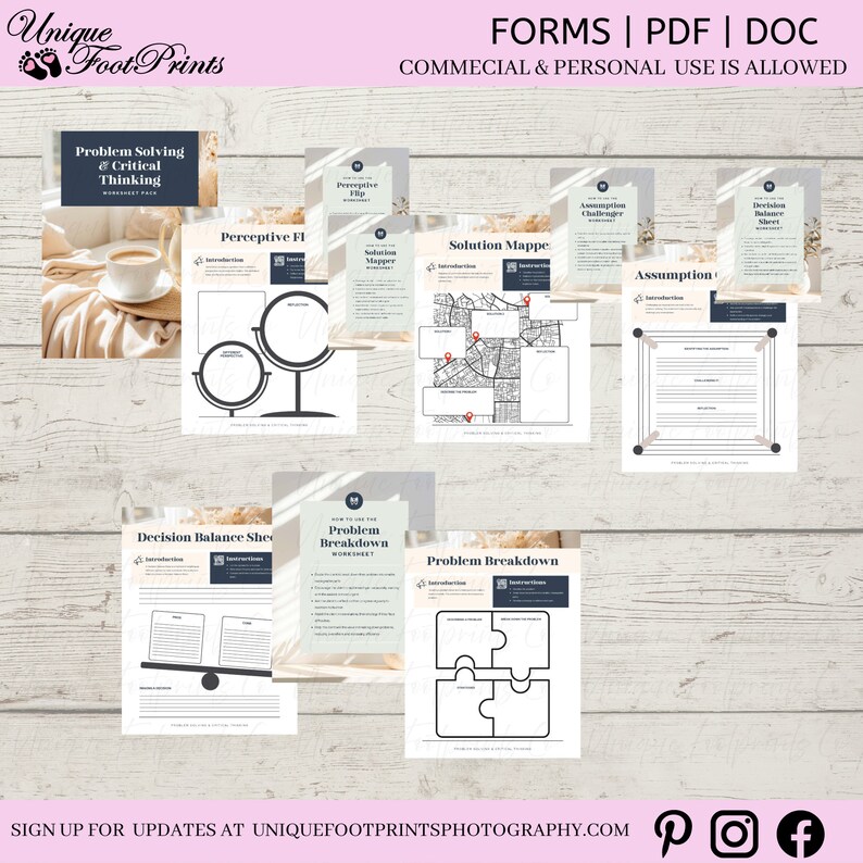 Problem Solving Worksheets, Leadership Coaching Tools, Challenge ...