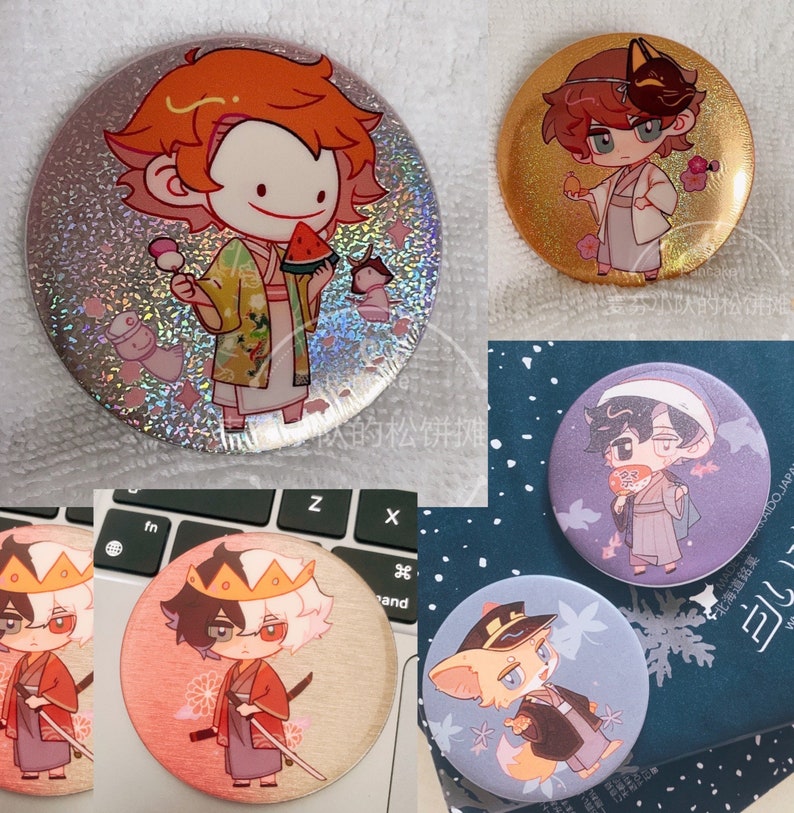 MCYT Dreamsmp Kimono Glitter Collection Badge Pin Back Dreamwastaken ...