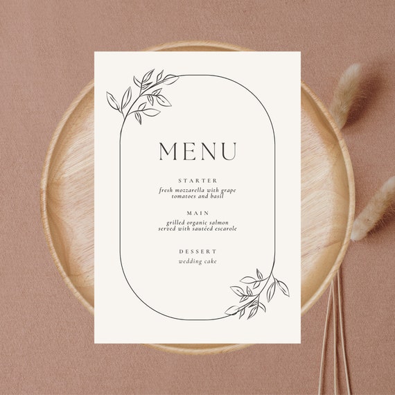 Printable Event Menu Event Printable Place Menu Drink - Etsy