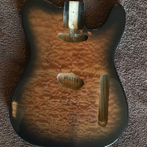 Light Relic Quilted Top/ash Sunburst Telecaster Body Full Nitro - Etsy