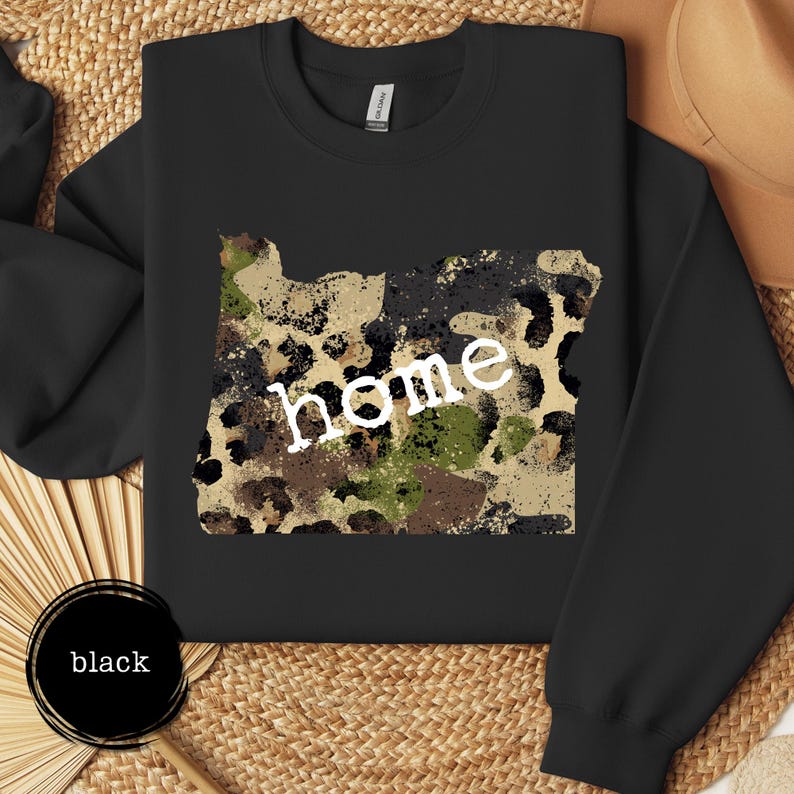Oregon Camo Home Sweatshirt | Cozy Gildan Crewneck | State Pride Gift ...