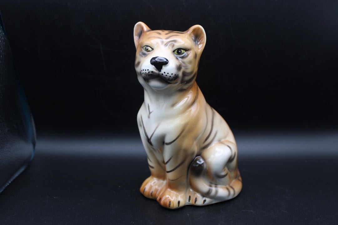 Vintage Ceramic Tiger Big Cat - Etsy