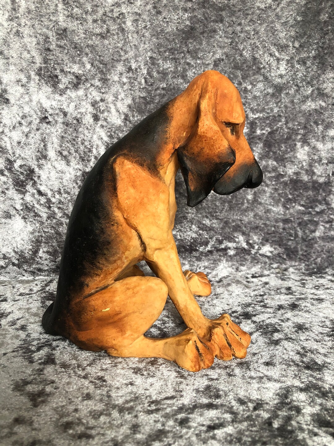 Rare Vintage Bloodhound Breed Dog in Sitting Position - Etsy