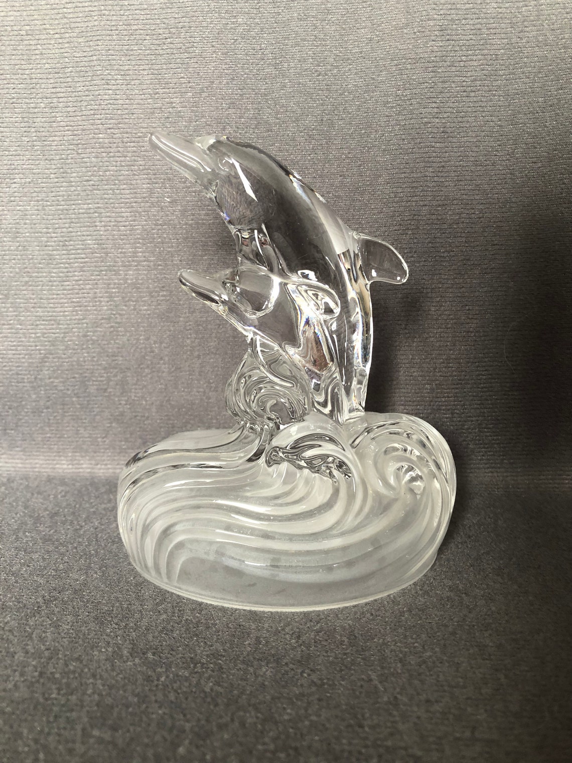 Vintage Crystal Dolphins Royal Crystal Rock Glass Sculpture - Etsy
