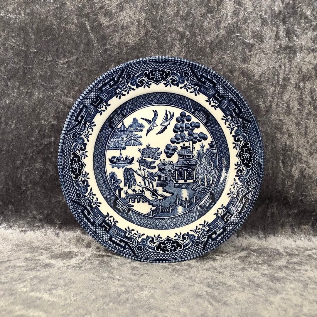 Churchill Blue Willow Plate - Etsy