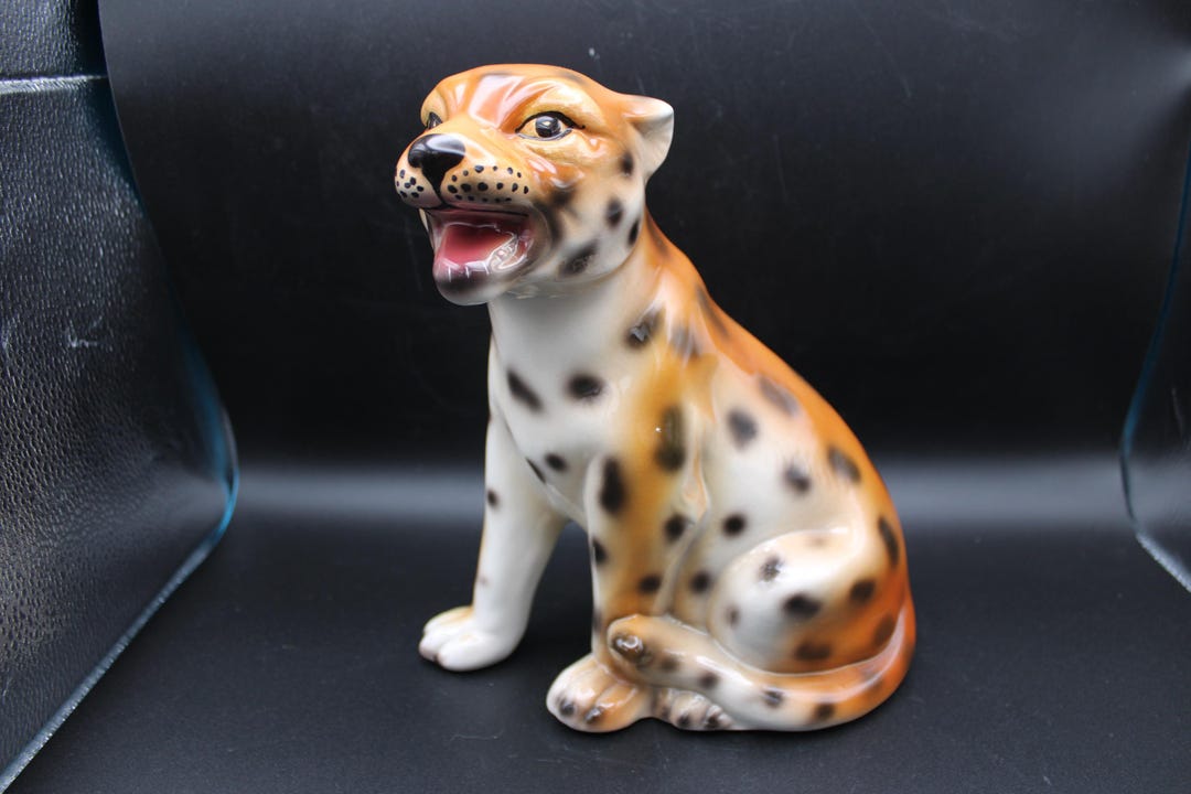 Vintage Ceramic Animal Figure, Cheetah - Etsy
