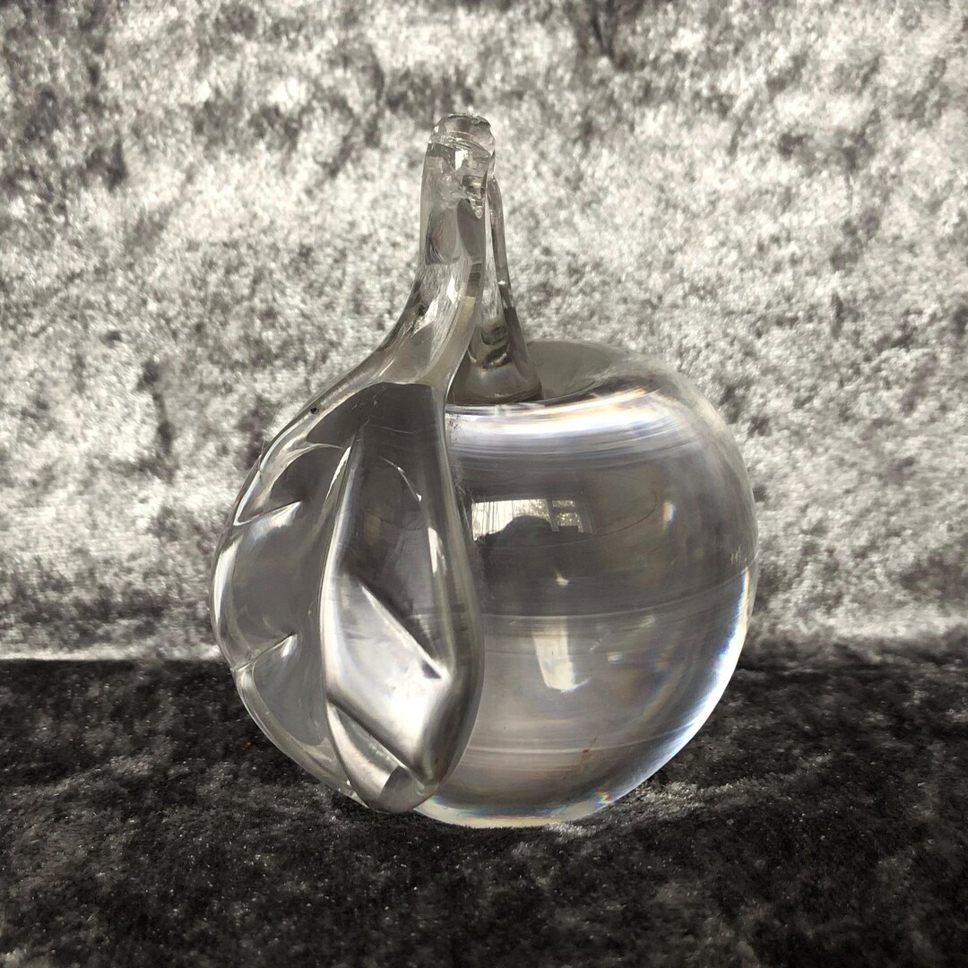 Crystal Apple Paperweight From Crystal Company Wales Ltd - Etsy