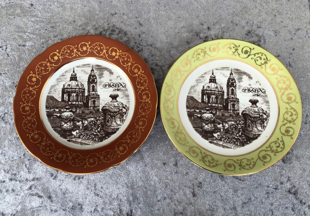 Czechoslovakia Decorative Plates, Praha, Prague Castles in Design X 2 ...