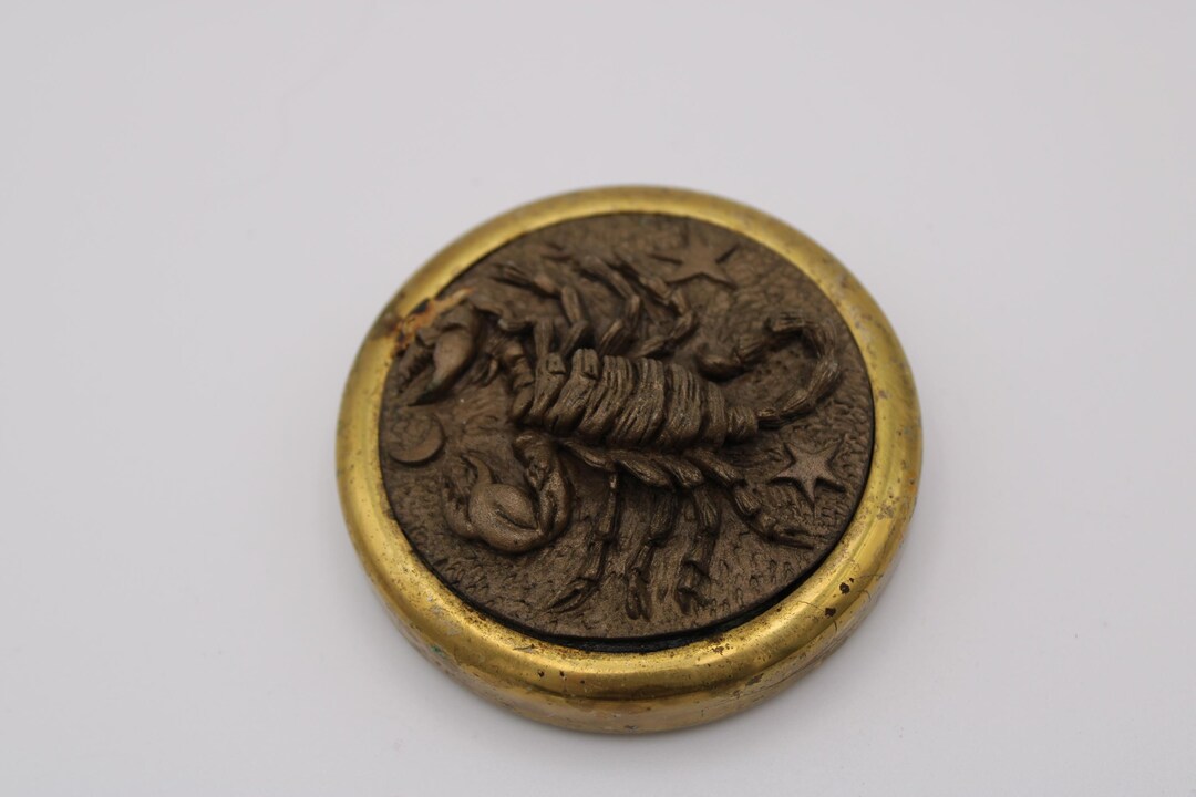 Vintage Brass Bronze Scorpio Zodiac Sign Paperweight by Stuart Houghton ...