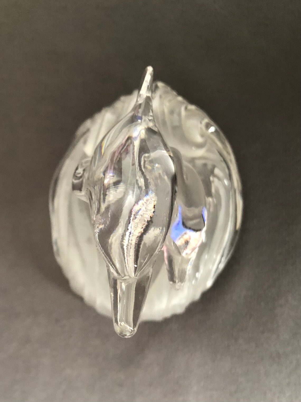Vintage Crystal Dolphins Royal Crystal Rock Glass Sculpture - Etsy