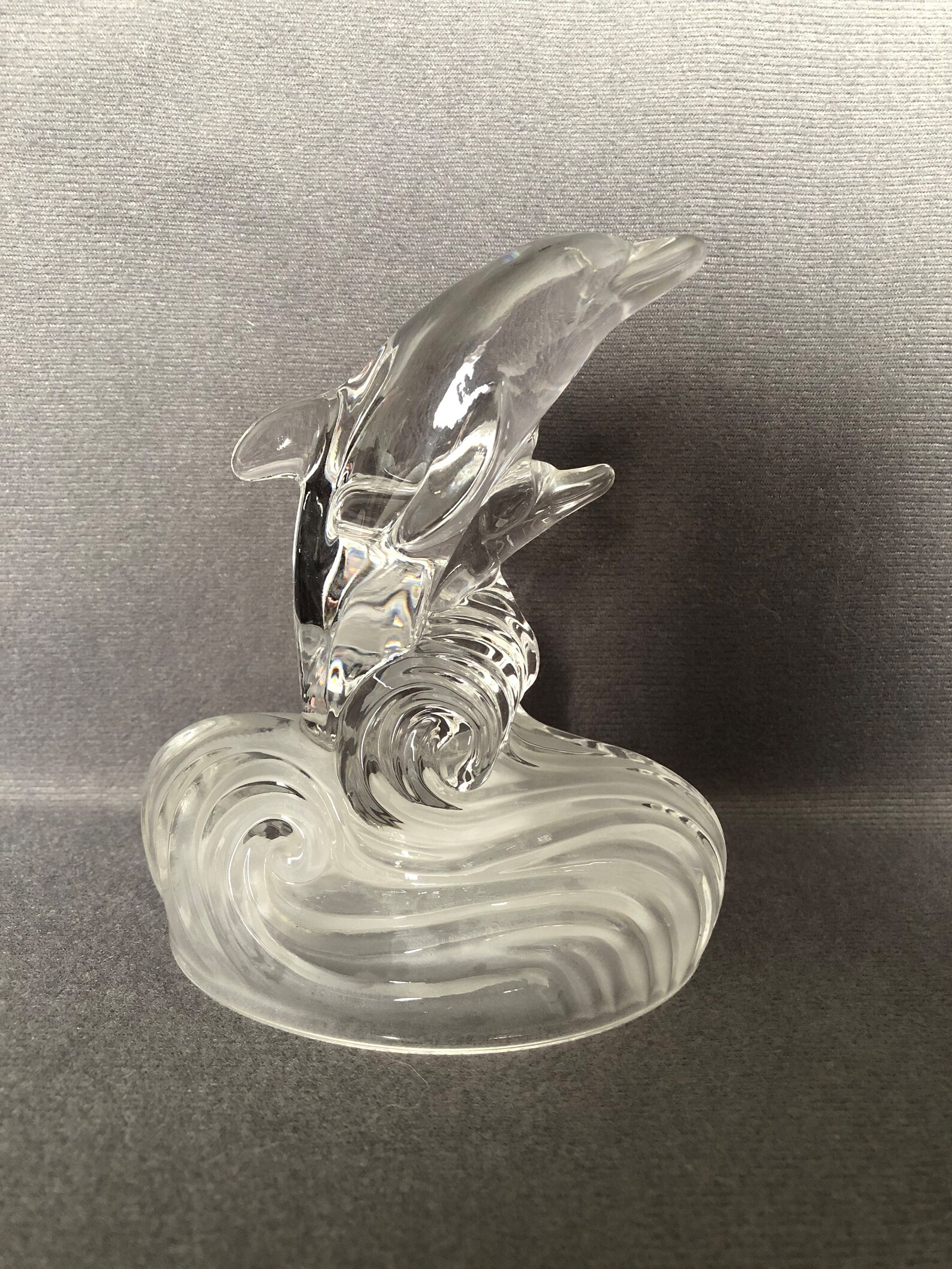 Vintage Crystal Dolphins Royal Crystal Rock Glass Sculpture - Etsy