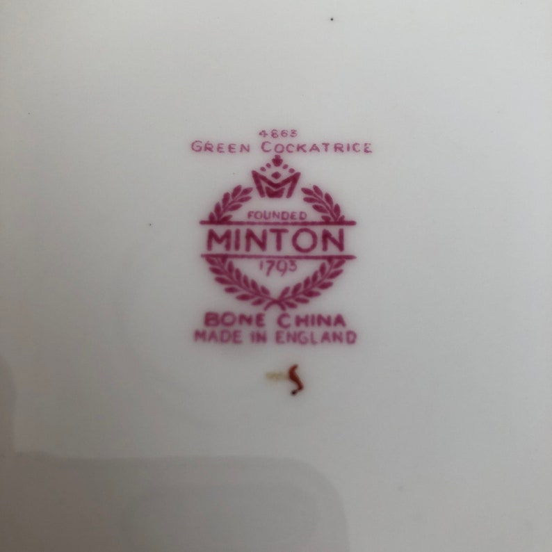 Minton Green Cockatrice Plate, Very Rare Pattern - Etsy