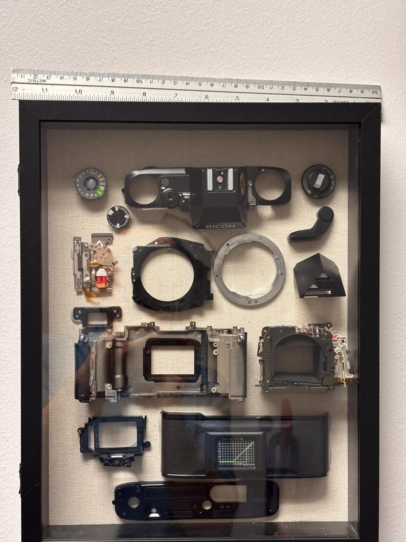 Deconstructed 35mm Camera Shadow Box Art - Retro Wall Decor - Vintage ...