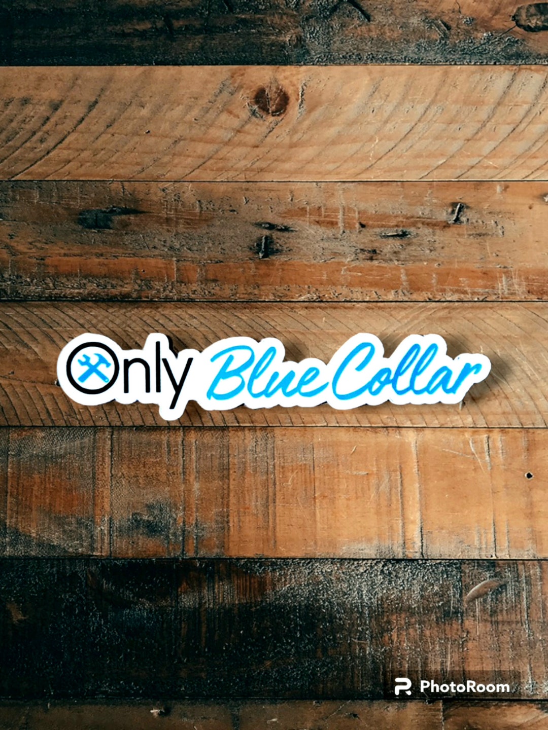 Only Blue Collar Premium Vinyl Sticker - Etsy