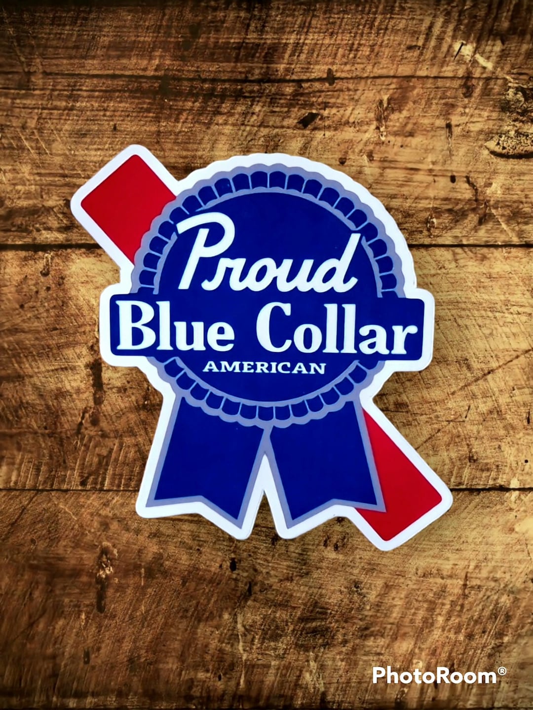Proud Blue Collar American Vinyl Sticker - Etsy