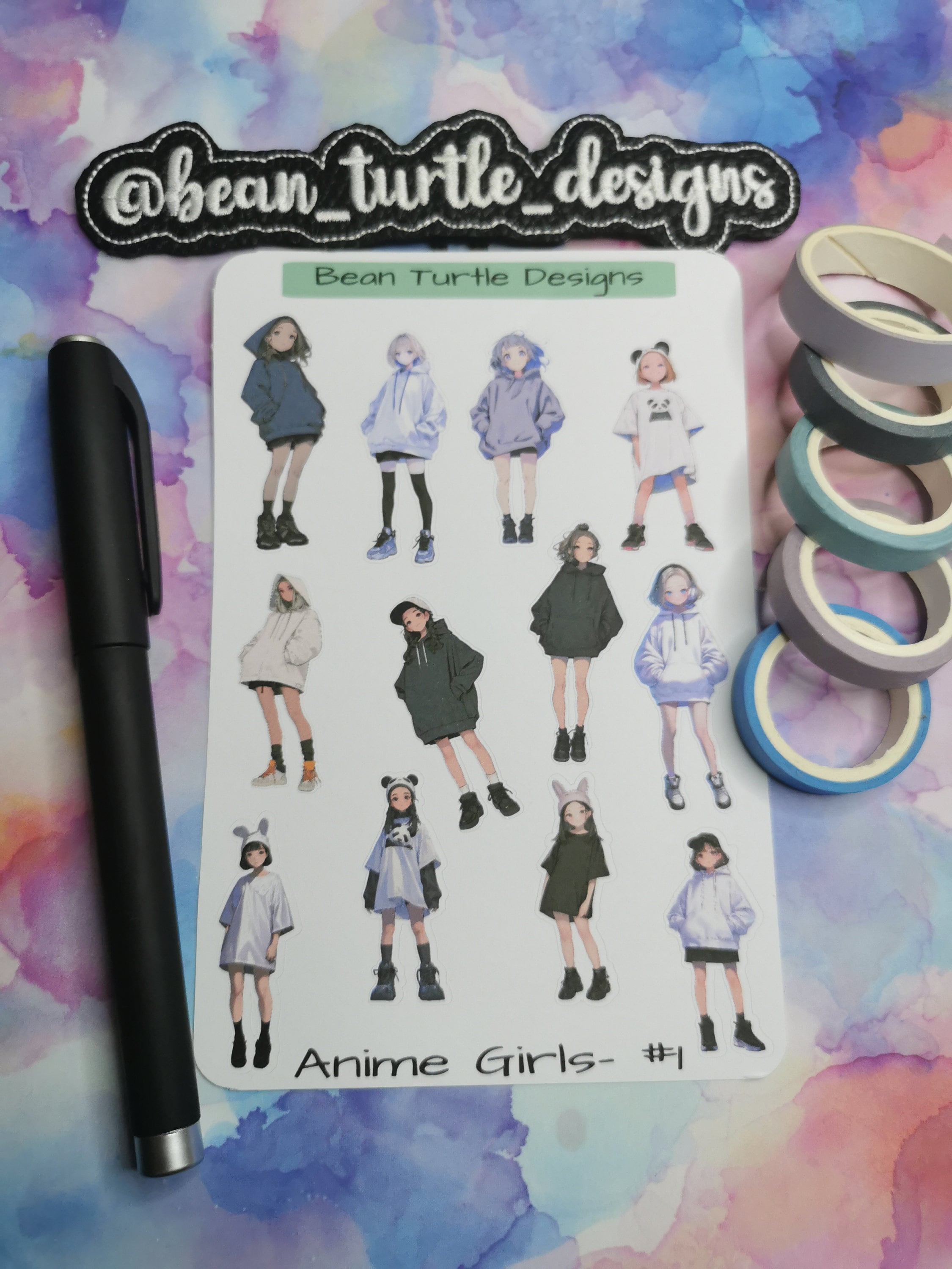 Anime Girls/ Anime Stickers/ Planner Decoration/ Planners/ Bean Turtle ...