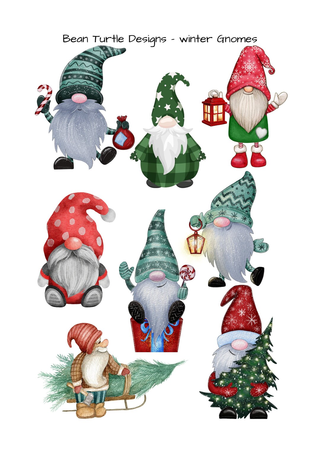 Winter Gnomes, Planner Sticker Sheet, Planner Stickers, Happy Planner ...