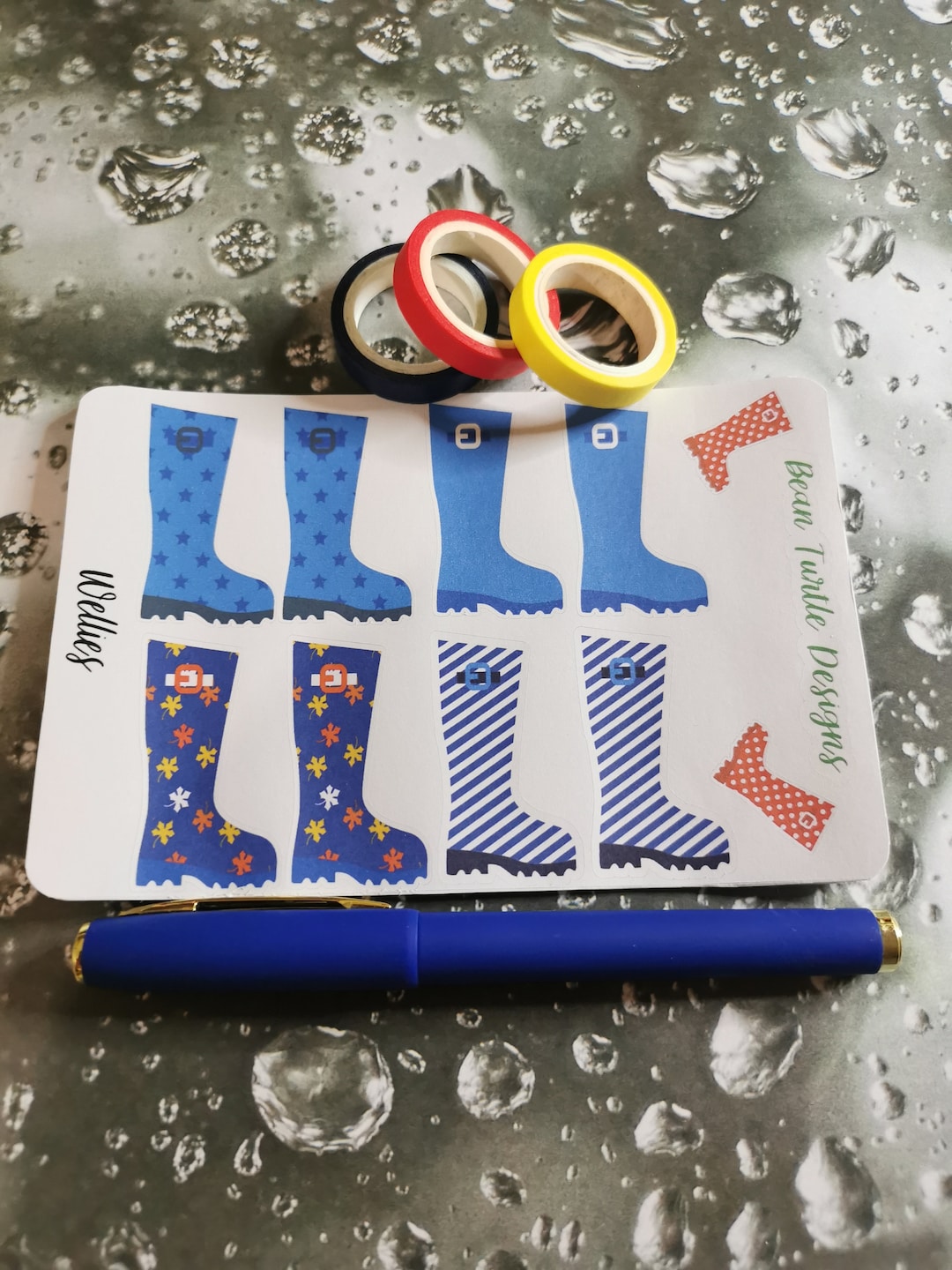 Wellies/ Wellies Stickers/ Stickers/ Bean Turtle Designs - Etsy