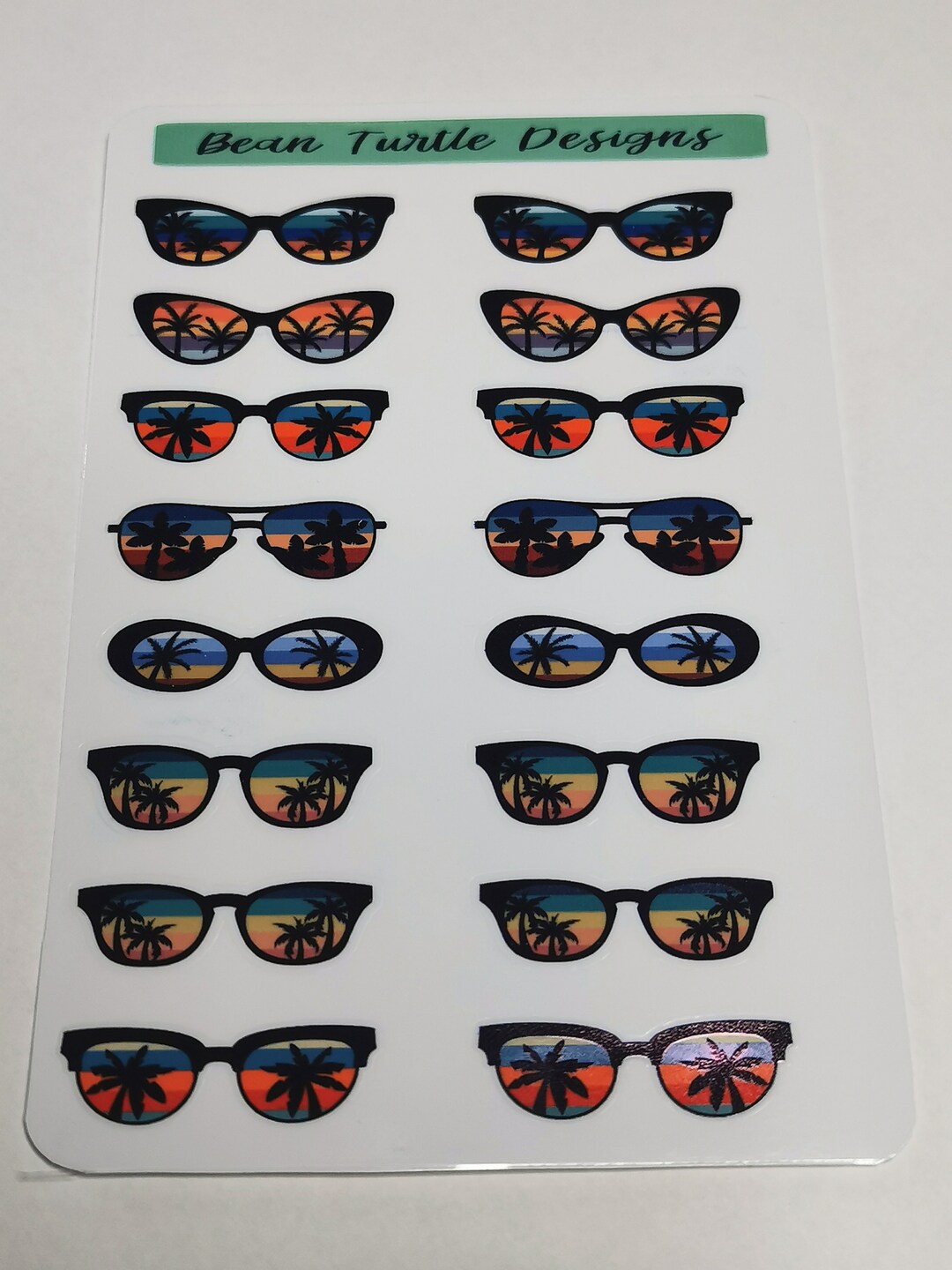 Retro Sunglasses Sticker Sheet/planner Decor/ Bean Turtle Designs - Etsy