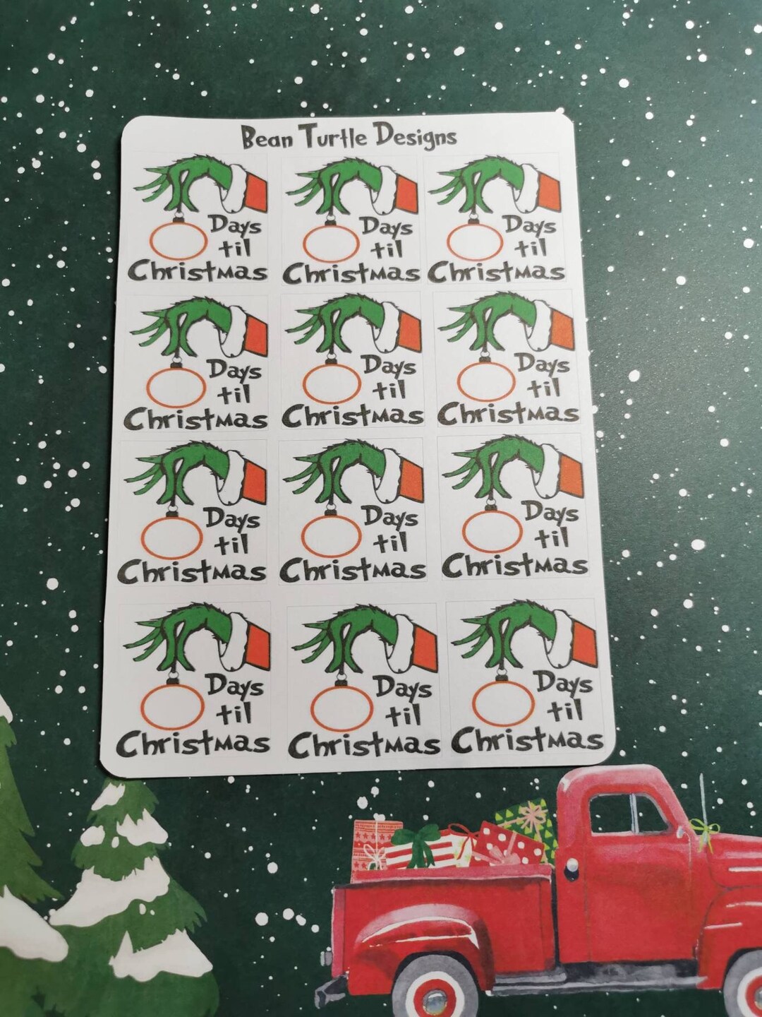 Countdown to Christmas Stickers, Happy Planner, Stickers, Sticker Sheet ...