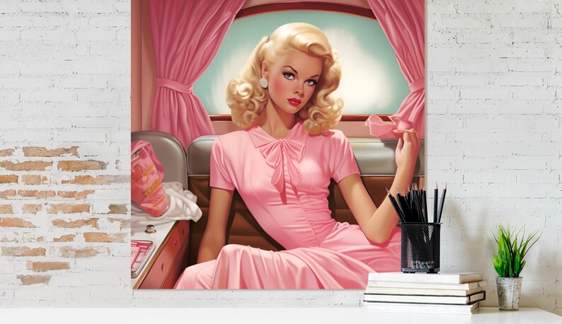 Retro Vintage Barbie Digital Art Print - Etsy