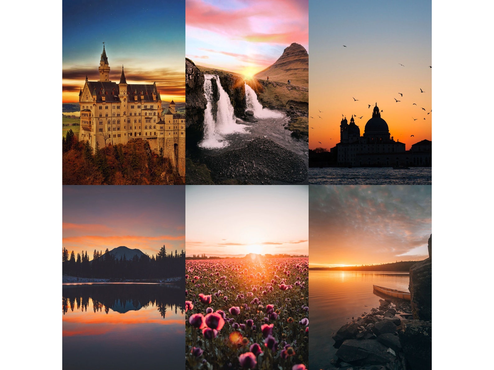 Sunset Wall Collage, Printable Wall Collage, 50 Pieces, 4x6 Inch Images ...