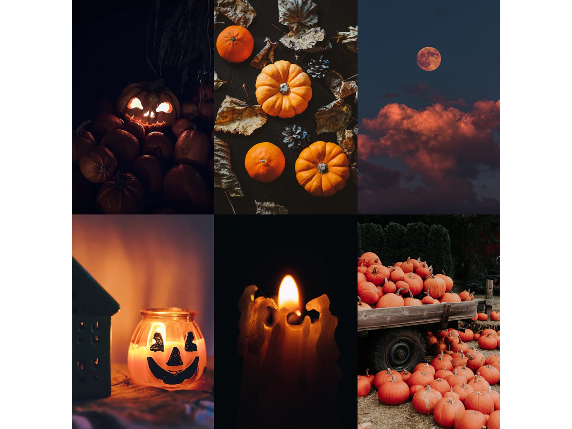 Dark Halloween Wall Collage, Printable Wall Collage, 50 Pieces, 4x6 ...