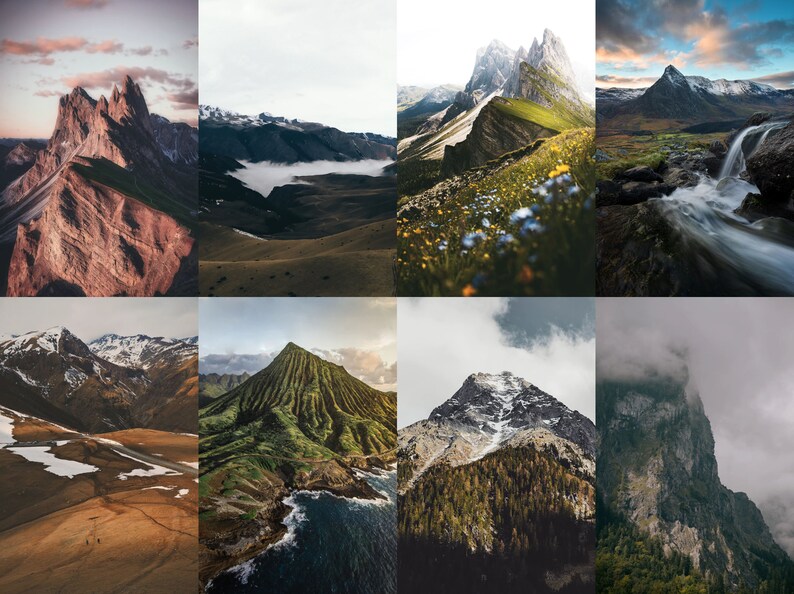 Mountains Wall Collage, Printable Wall Collage, 50 Pieces, 4x6 Inch ...