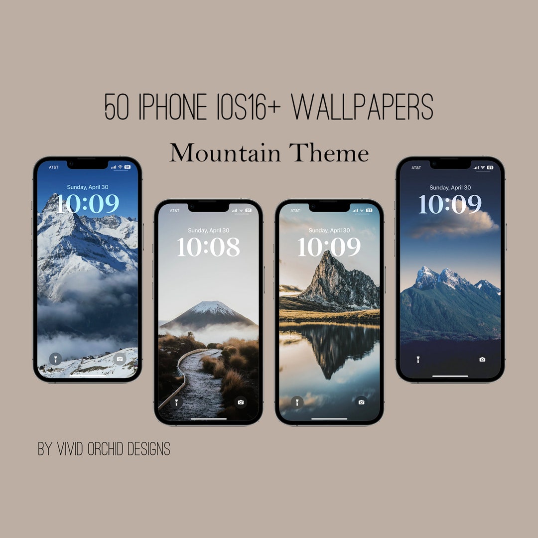 Mountains iPhone Ios16+ Wallpaper Bundle, Mountain Lock Screens, 50 HD ...