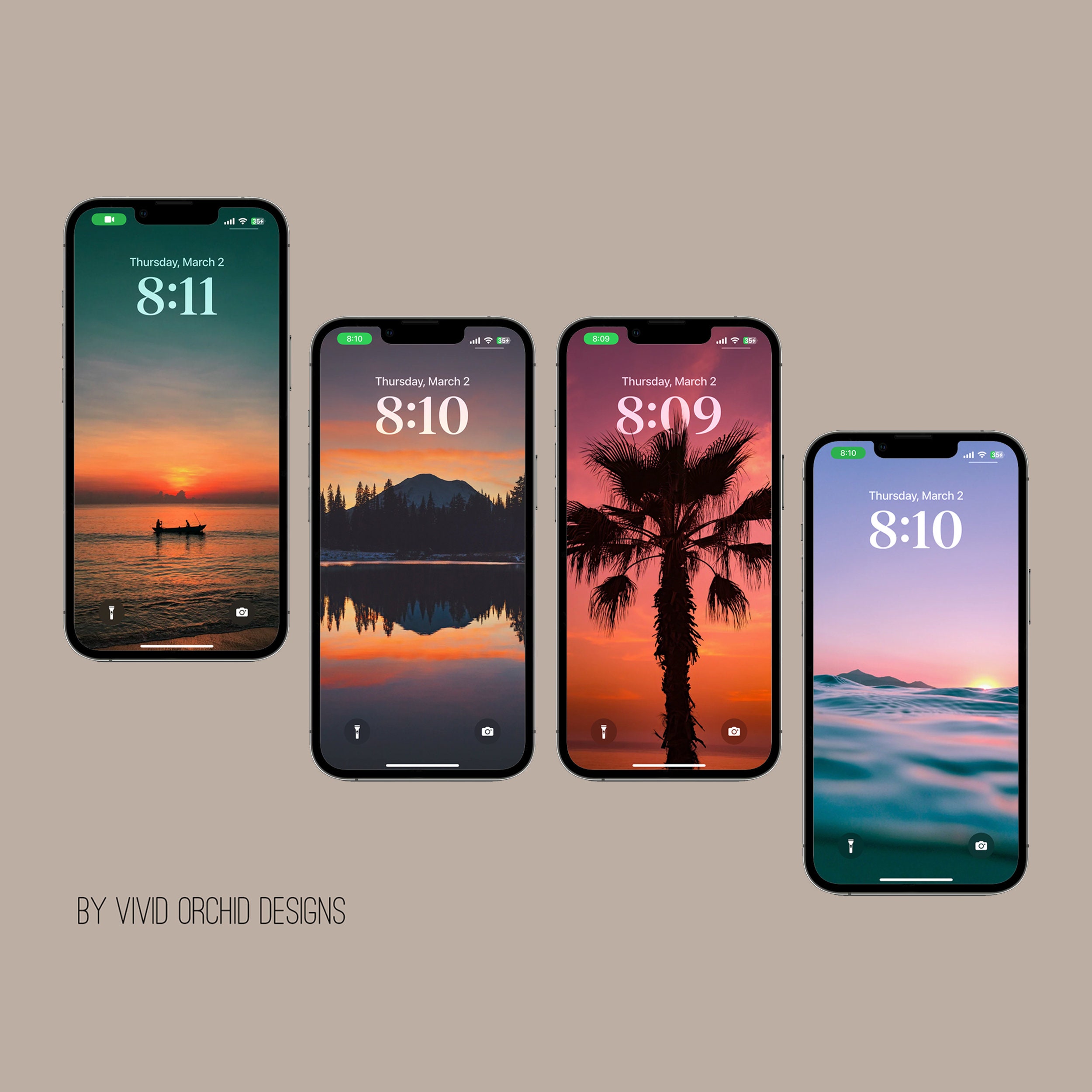 Sunset iPhone Ios16 Wallpaper Bundle, Sunset Lock Screens, 50 HD ...