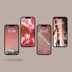 Light Pink iPhone Ios16+ Wallpaper Bundle, Light Pink Lock Screens, 50 ...