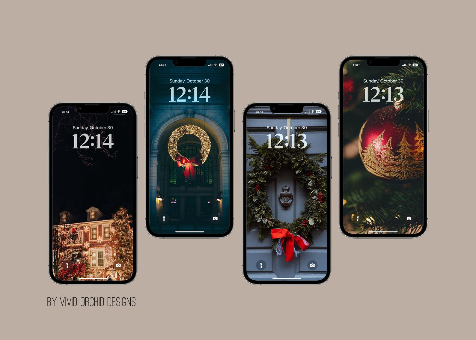 Christmas Iphone Ios16 Wallpaper Bundle Christmas Lock - Etsy