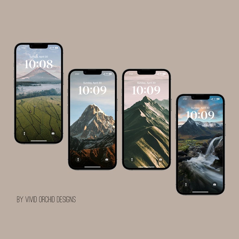 Mountains iPhone Ios16+ Wallpaper Bundle, Mountain Lock Screens, 50 HD ...