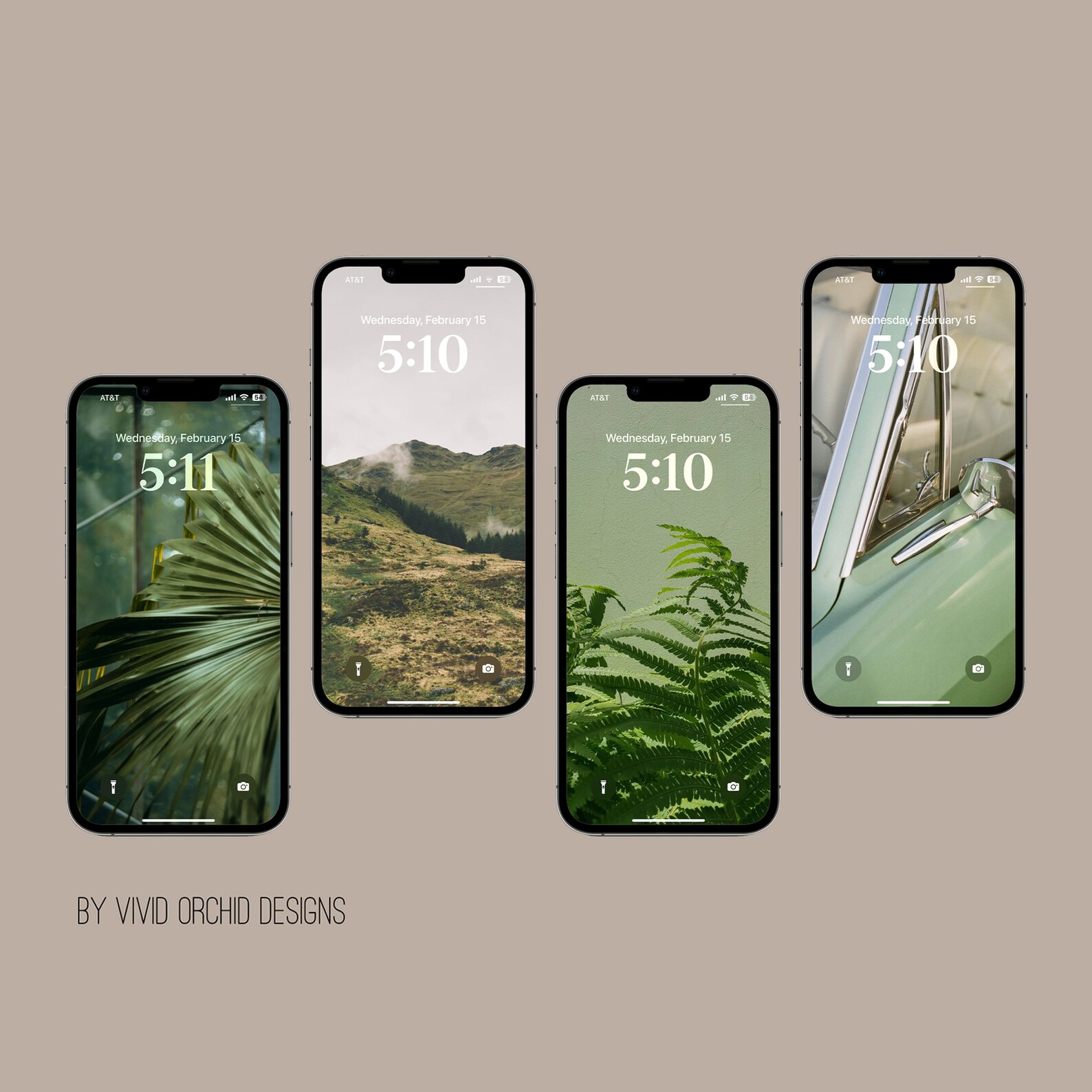 Sage Green iPhone Ios16+ Wallpaper Bundle, Green Lock Screens, 50 HD ...
