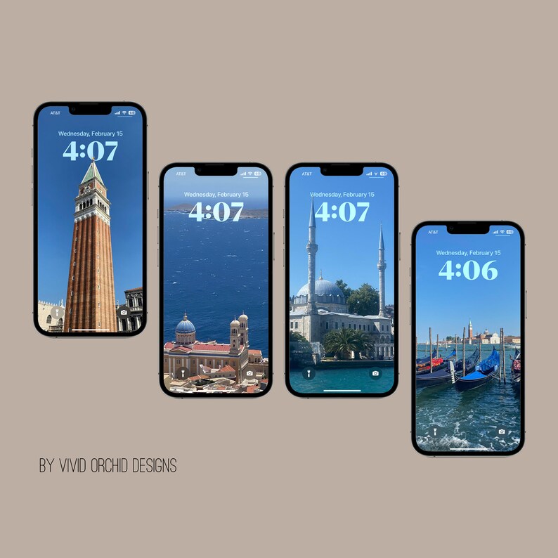 Mediterranean Travel iPhone Ios16+ Wallpaper Bundle, Mediterranean Lock ...