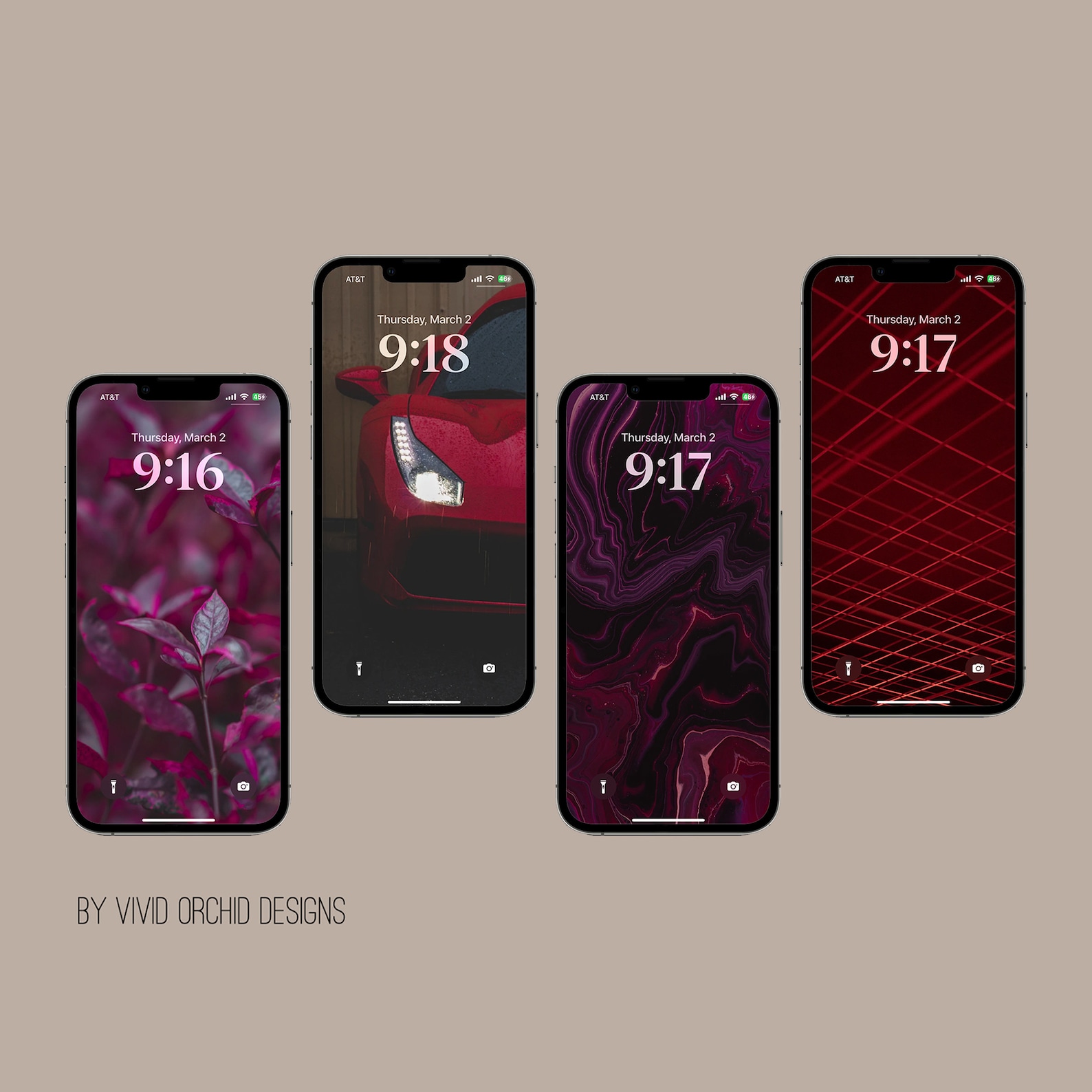 Maroon iPhone Ios16+ Wallpaper Bundle, Maroon Lock Screen, 50 HD ...