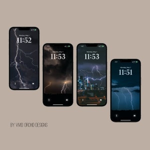 Lightning iPhone Ios16+ Wallpaper Bundle, Lightning Lock Screens, 50 HD ...