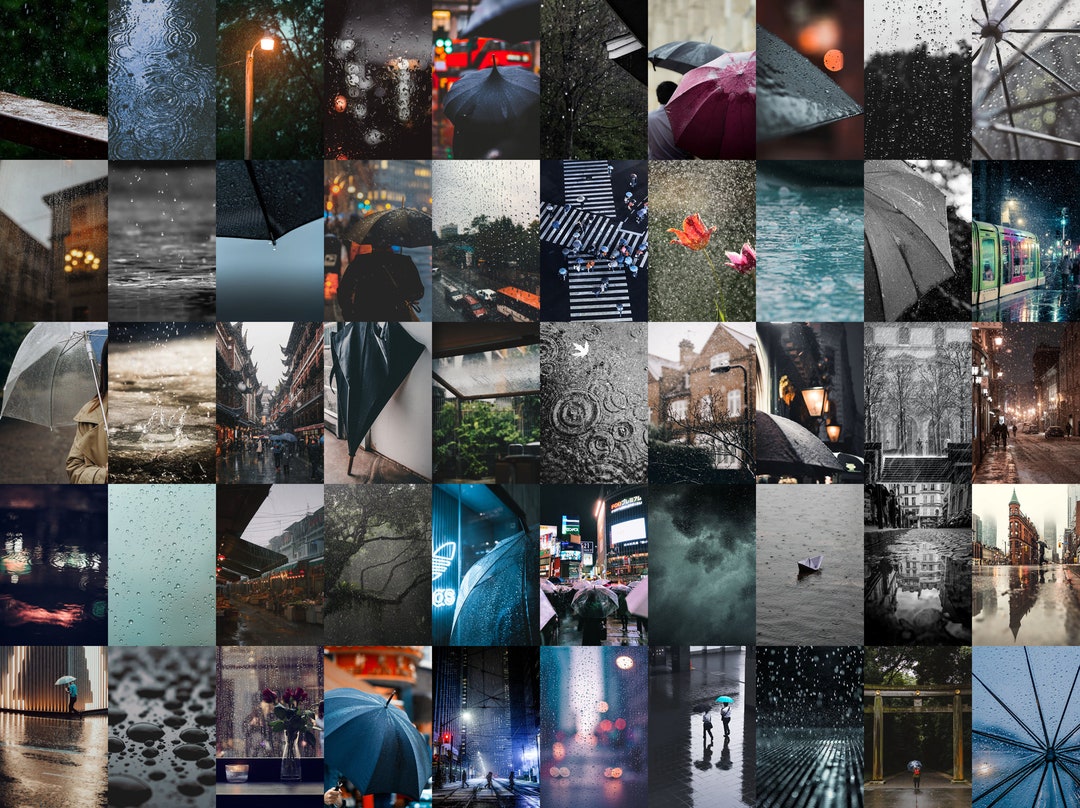 Rainy Day Wall Collage, Printable Wall Collage, 50 Pieces, 4x6 Inch ...