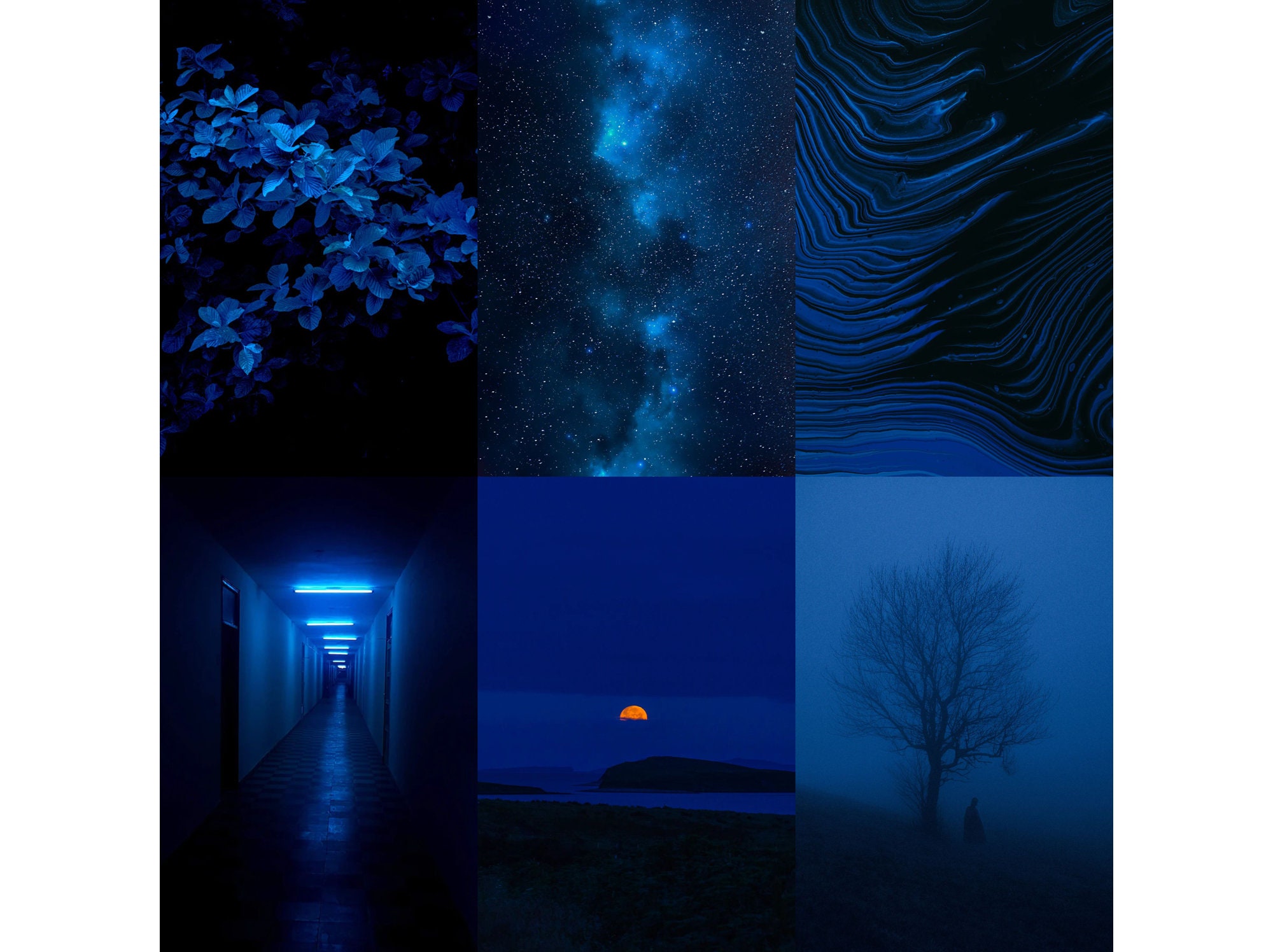 Navy Blue Wall Collage, Printable Wall Collage, 50 Pieces, 4x6 Inch ...