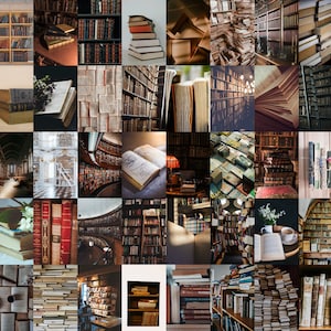 Books Wall Collage, Printable Wall Collage, 50 Pieces, 4x6 Inch Images ...