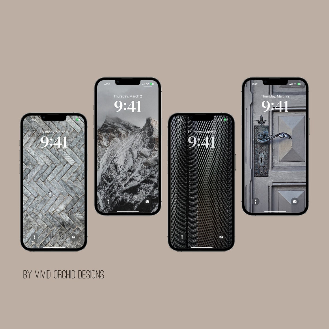 Silver Grey iPhone Ios16+ Wallpaper Bundle, Silver Grey Lock Screens ...